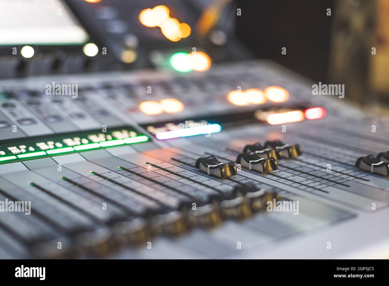 Professional music production in a sound recording studio. Sound ...