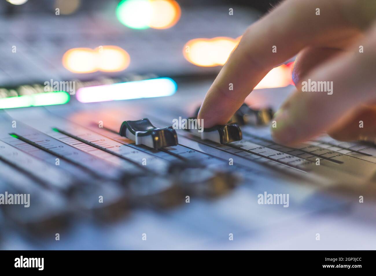 Professional music production in a sound recording studio. Sound ...