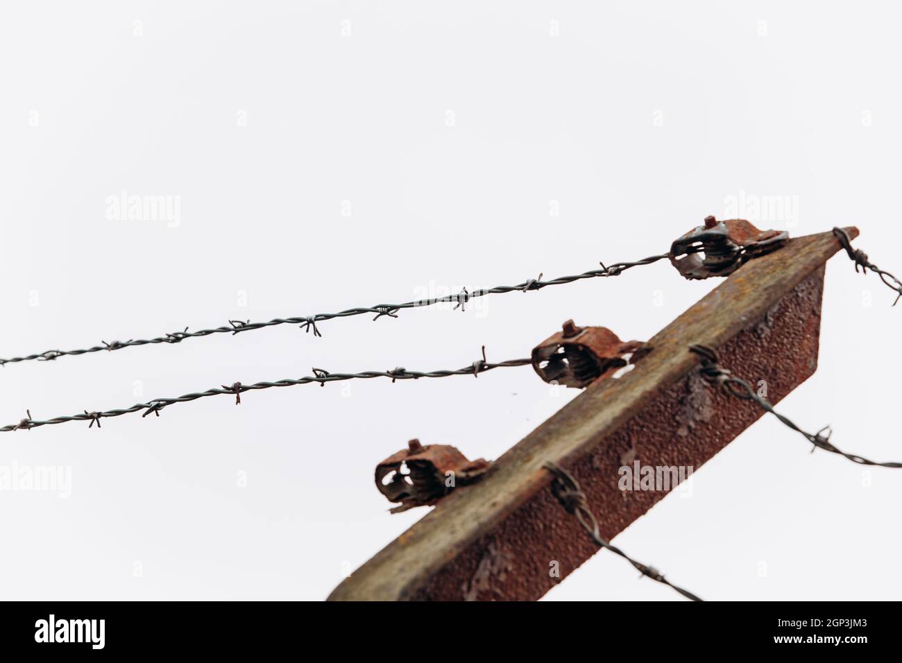 Razor wire on steel gate hi-res stock photography and images - Alamy