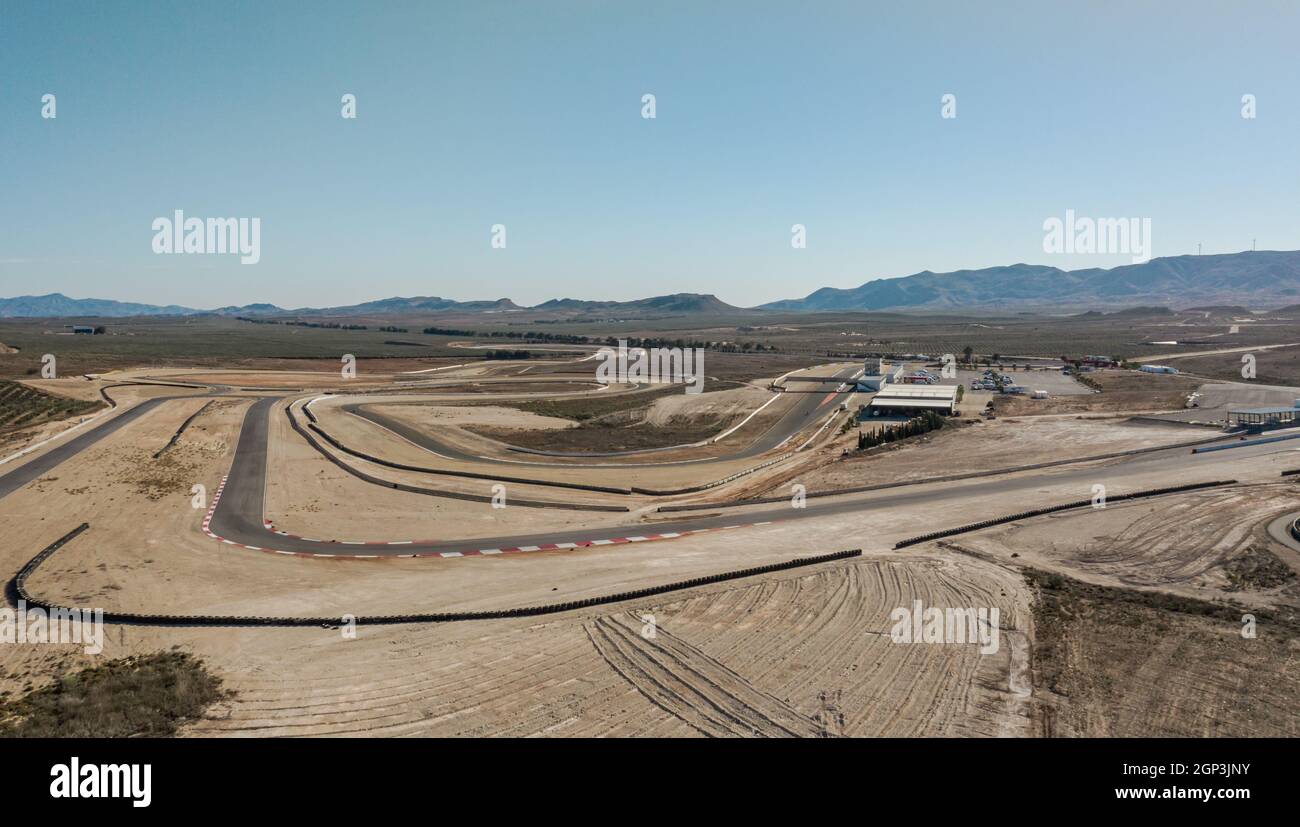 Andalusia Spain December 2020 Aerial view of the Circuito De Almeria ...