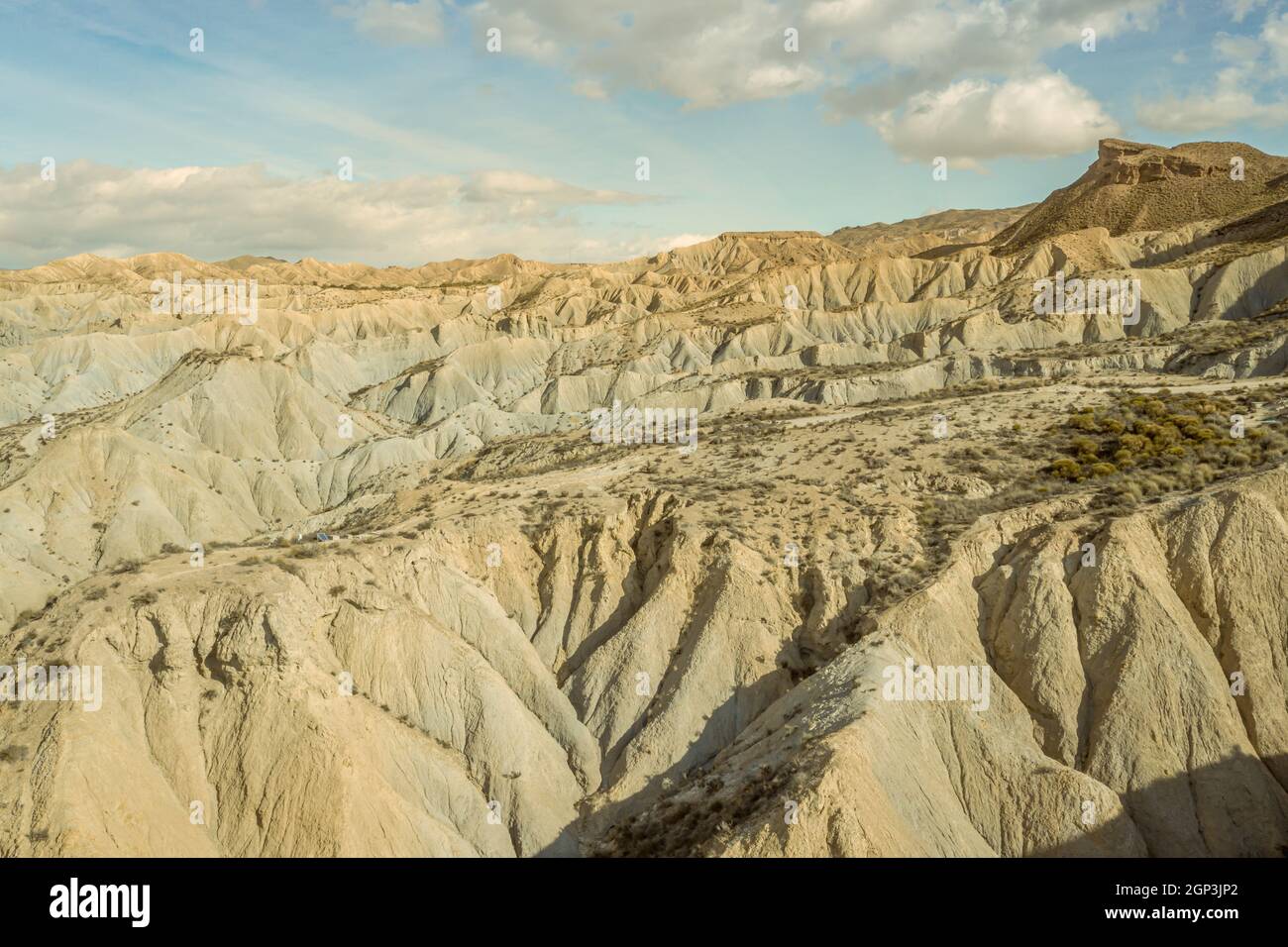 drone Aerial view of Tabernas desert landscape in Andalusia Almeria ...