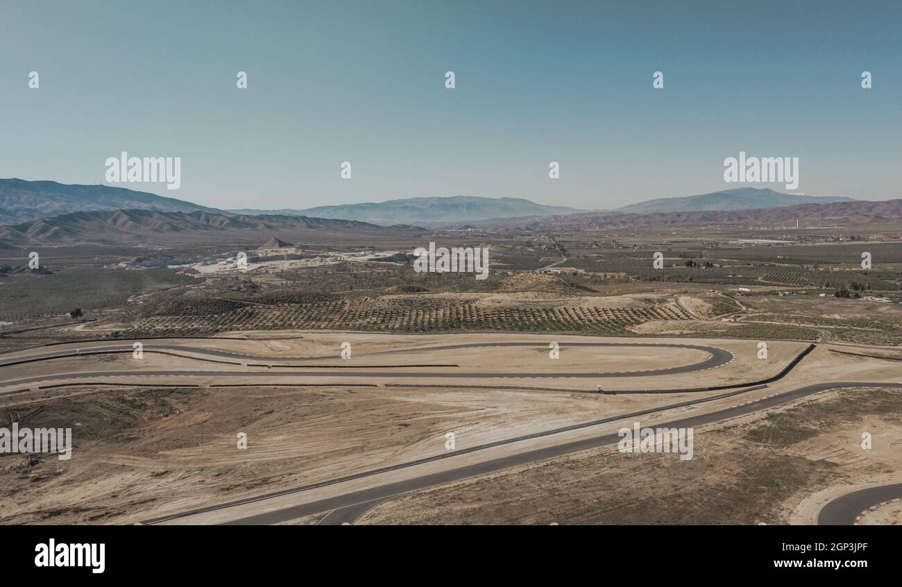 Andalusia Spain December 2020 Aerial view of the Circuito De Almeria ...