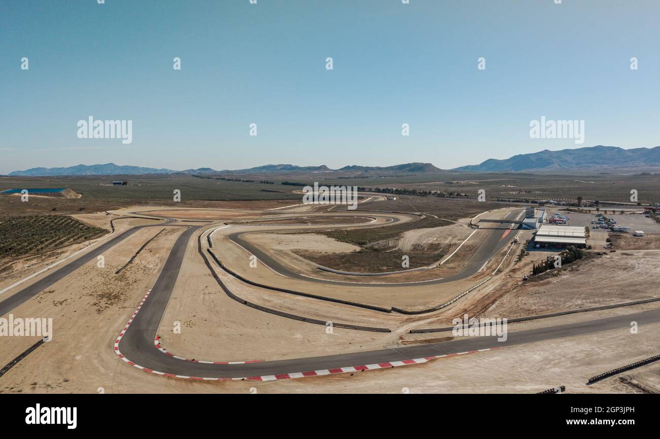 Andalusia Spain December 2020 Aerial view of the Circuito De Almeria ...