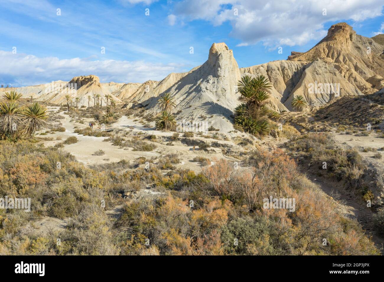 drone Aerial view of Tabernas desert landscape in Andalusia Almeria ...