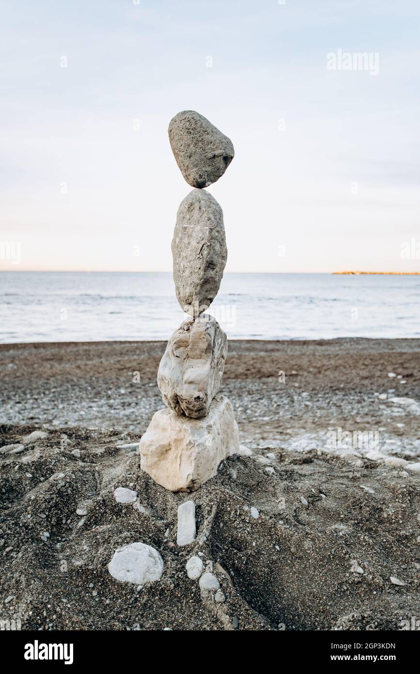 Figures of stones on the beach. Beautiful figures of stones on the ...