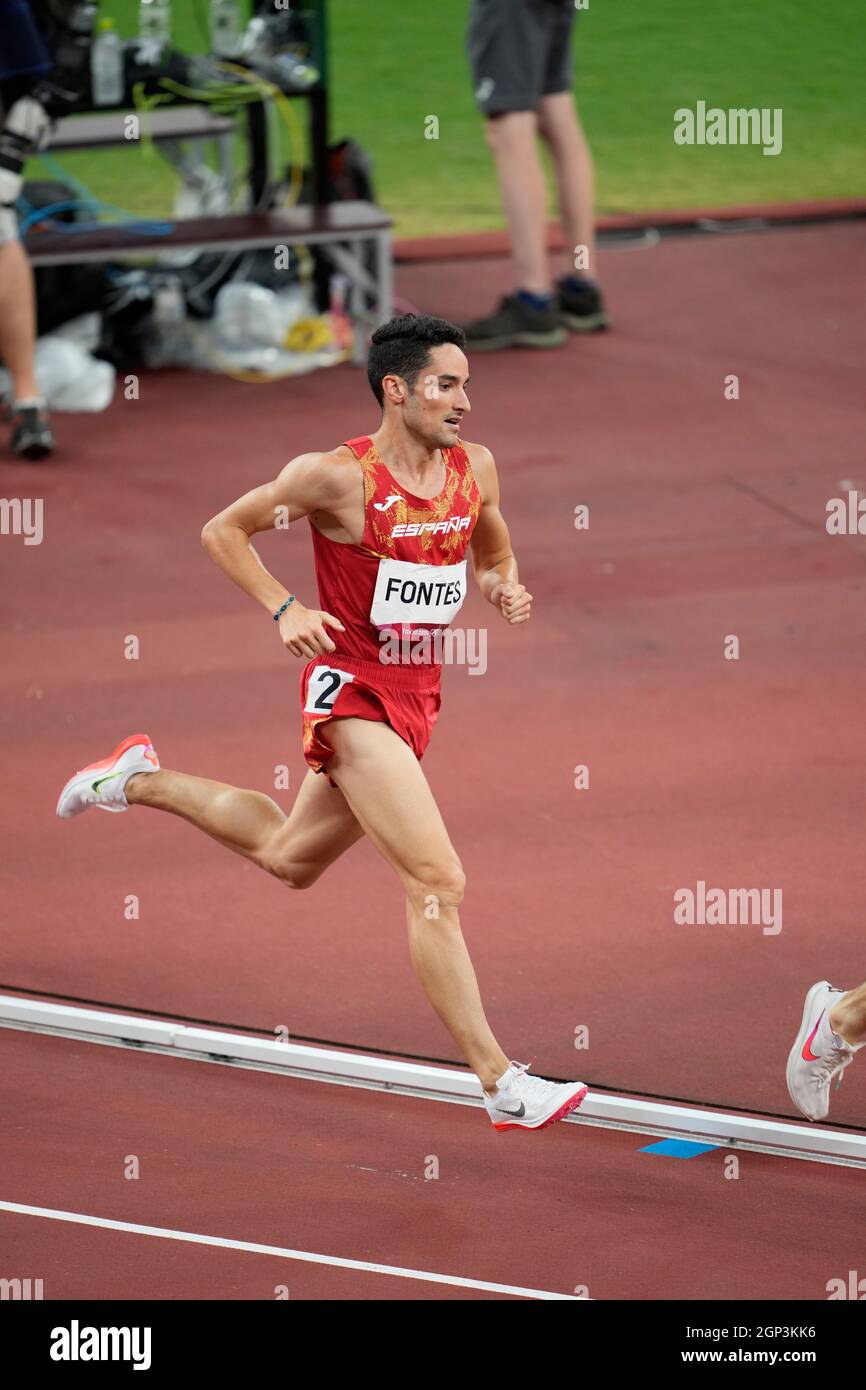 Ignacio Fontes competing in the 1500 meters at the 2020 Tokyo Olympics ...
