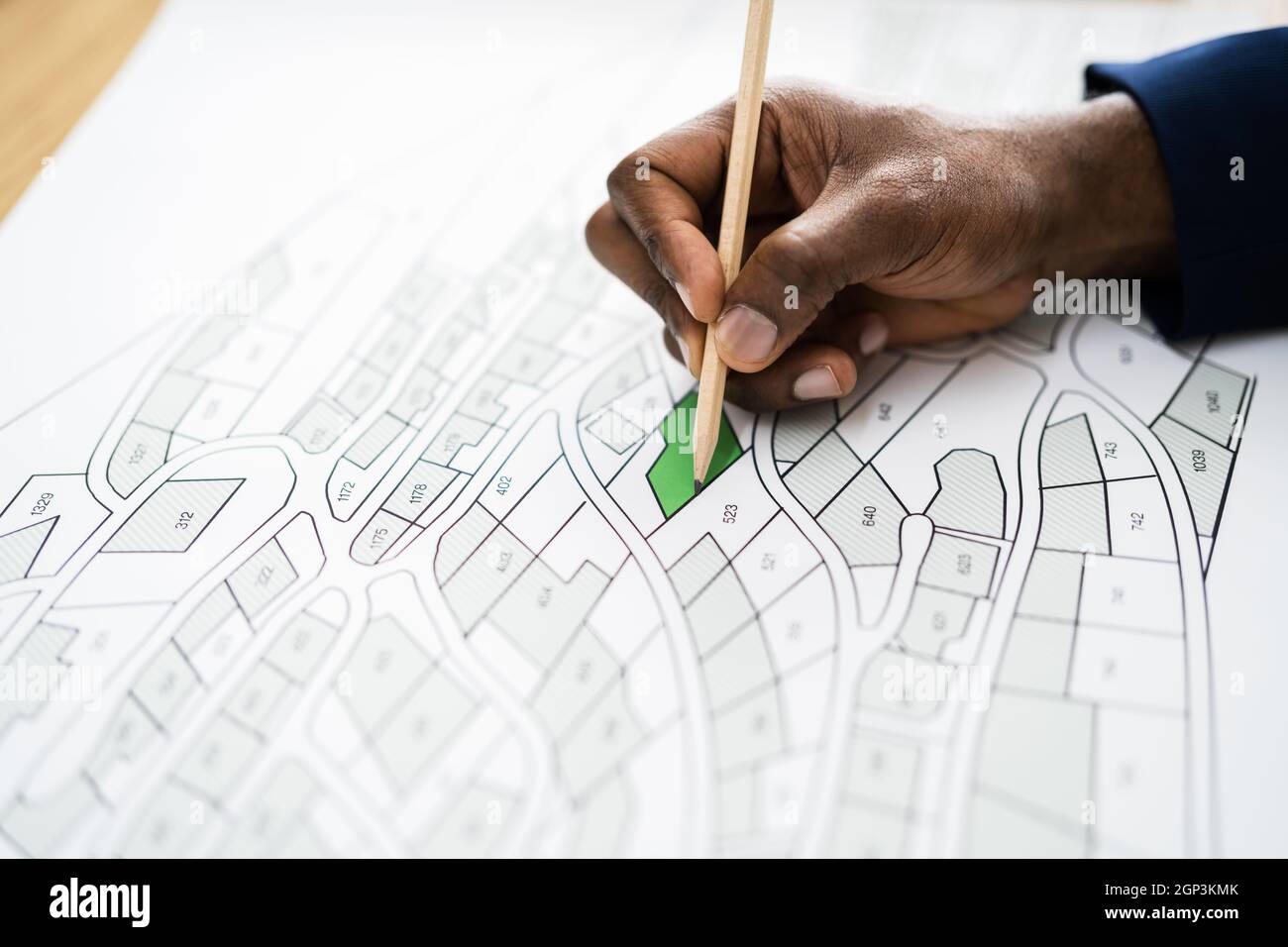 Land Map And Urban Building Project Plan Or Plot Stock Photo - Alamy