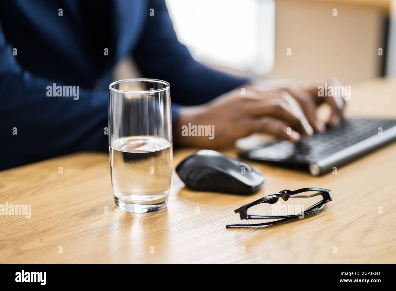 African american typing on computer hi-res stock photography and images ...
