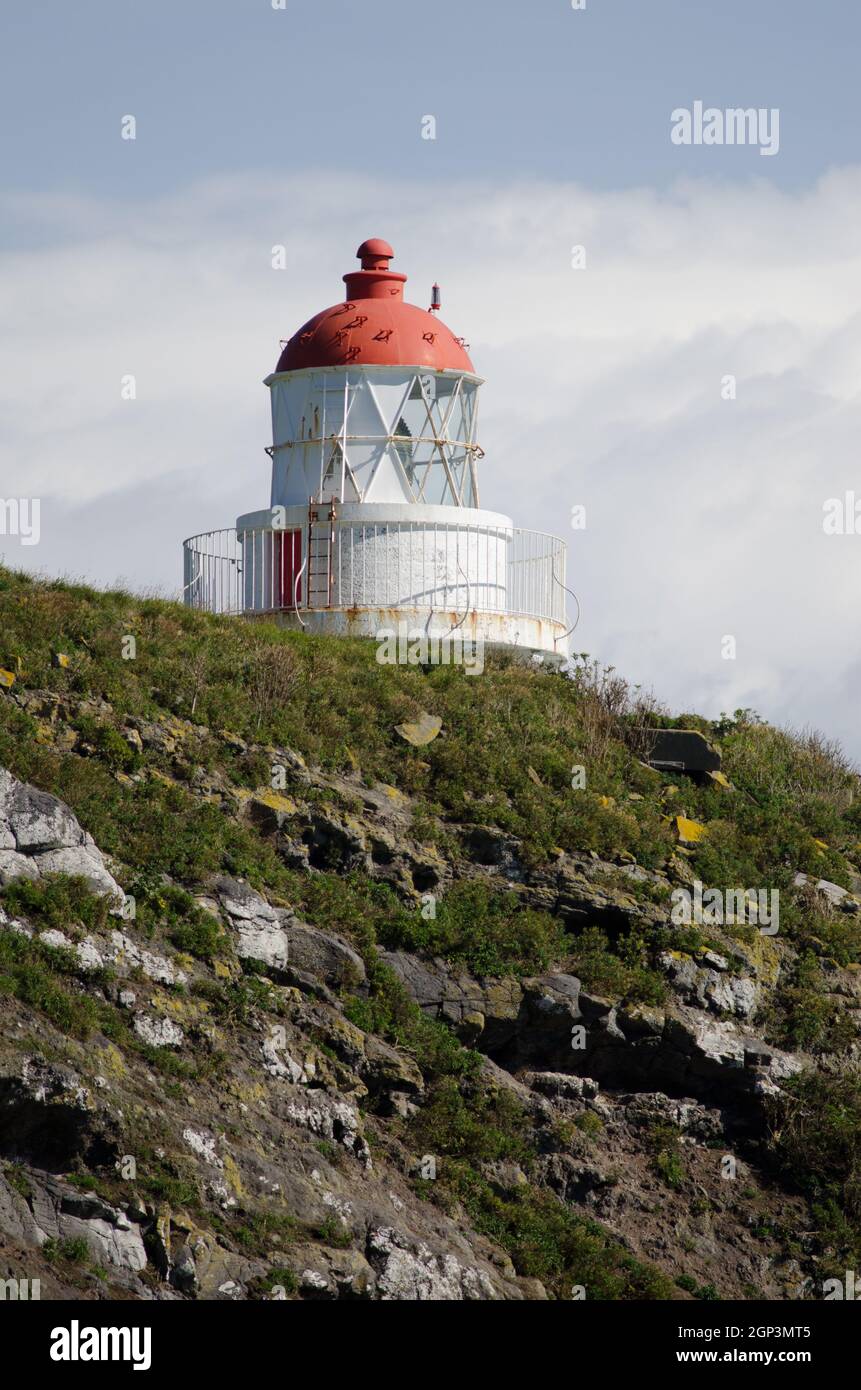 Lighthouse in Taiaroa Head Wildlife Reserve. Otago Peninsula. Otago ...