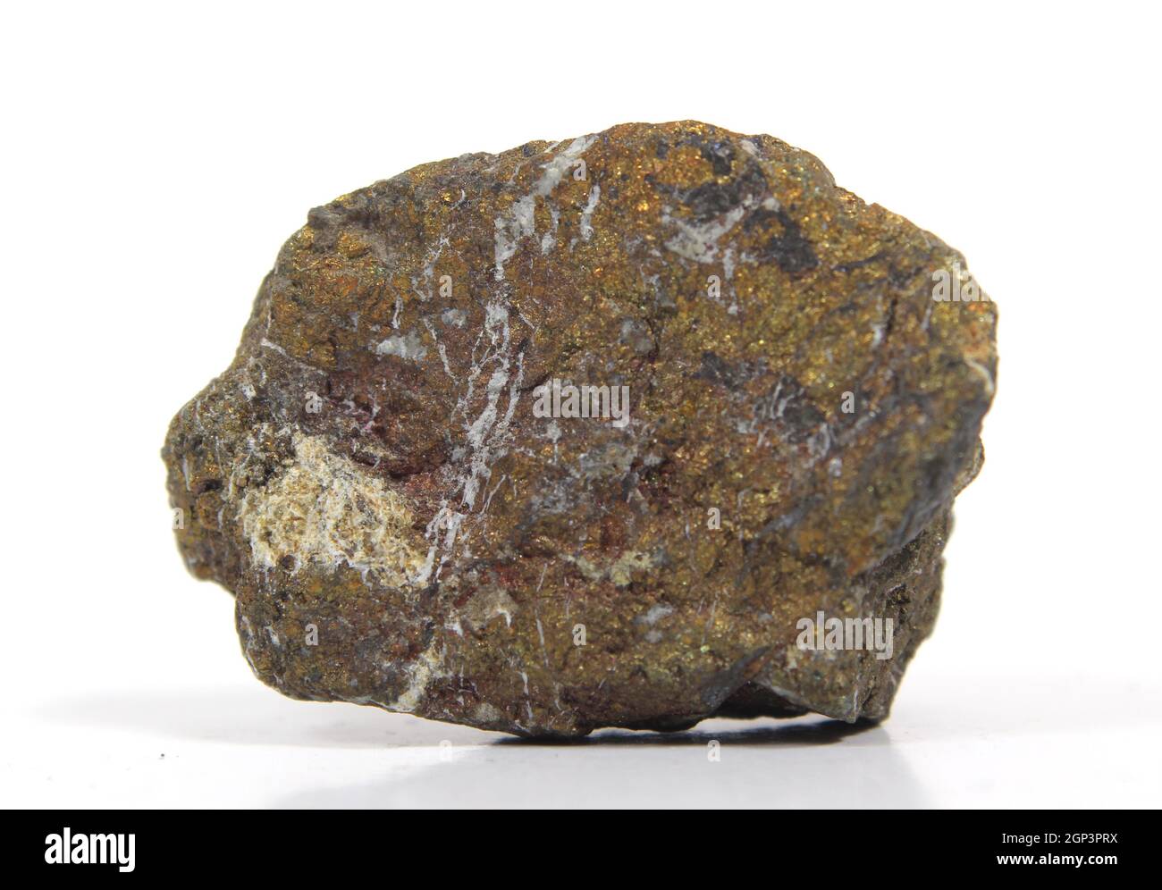 Rock Mineral Isolated on White Background Quartz With Pyrite Stock ...