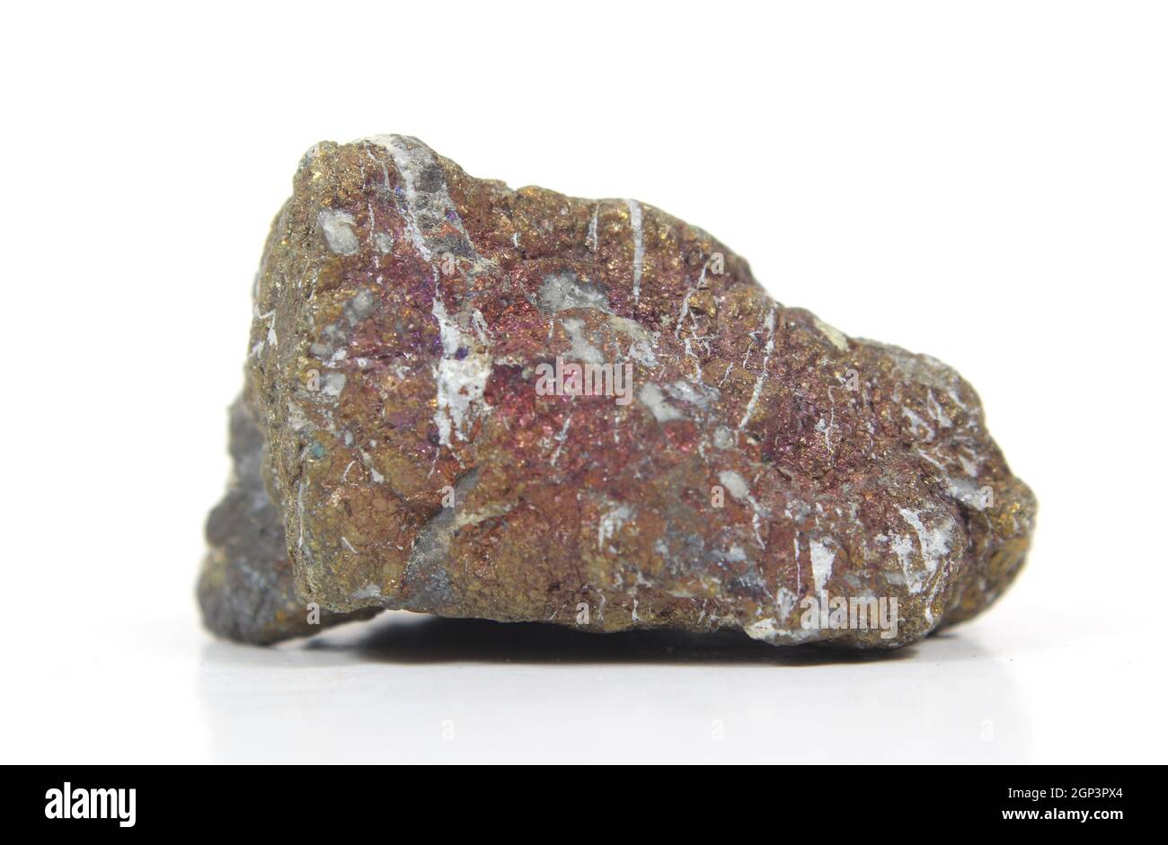 Rock Mineral Isolated on White Background Quartz With Pyrite Stock ...