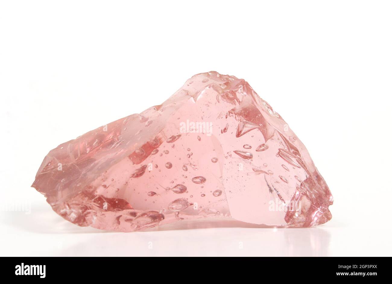 Pink Glass Rock Isolated on White Background Stock Photo - Alamy