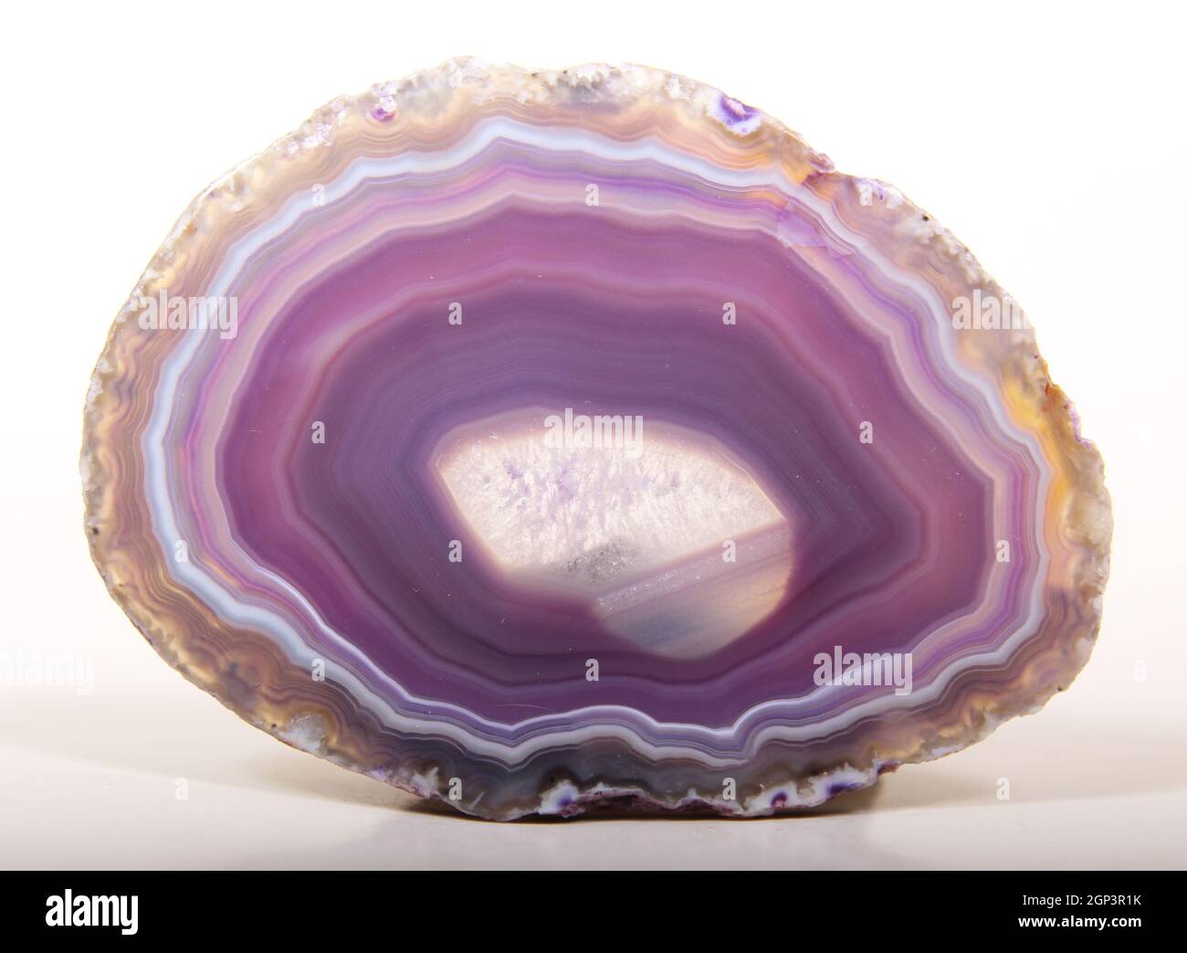 Rock Mineral on White Background Purple Geode Stock Photo - Alamy