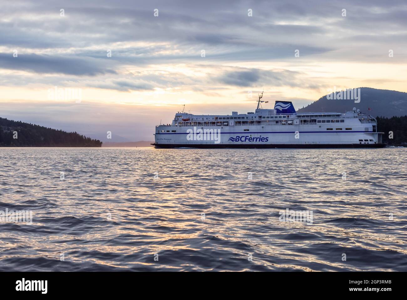 BC Ferries Boat Arriving to the Terminal in Swartz Bay Stock Photo - Alamy