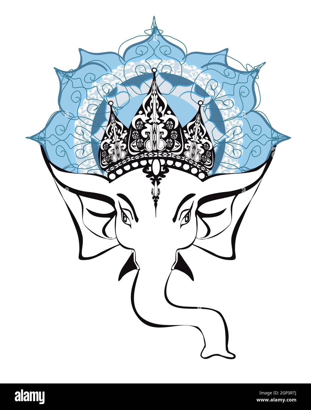 Hindu Lord Ganesha over ornate mandala Stock Photo - Alamy