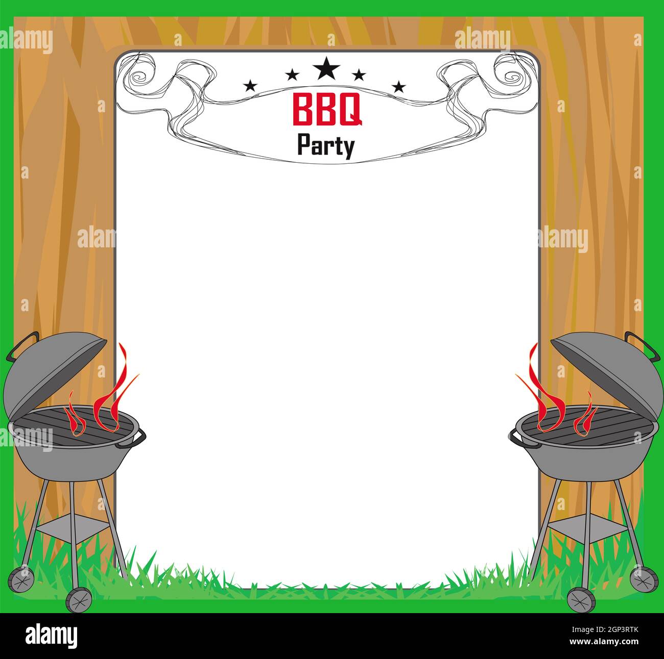 Barbecue Party menu card Invitation Stock Photo - Alamy