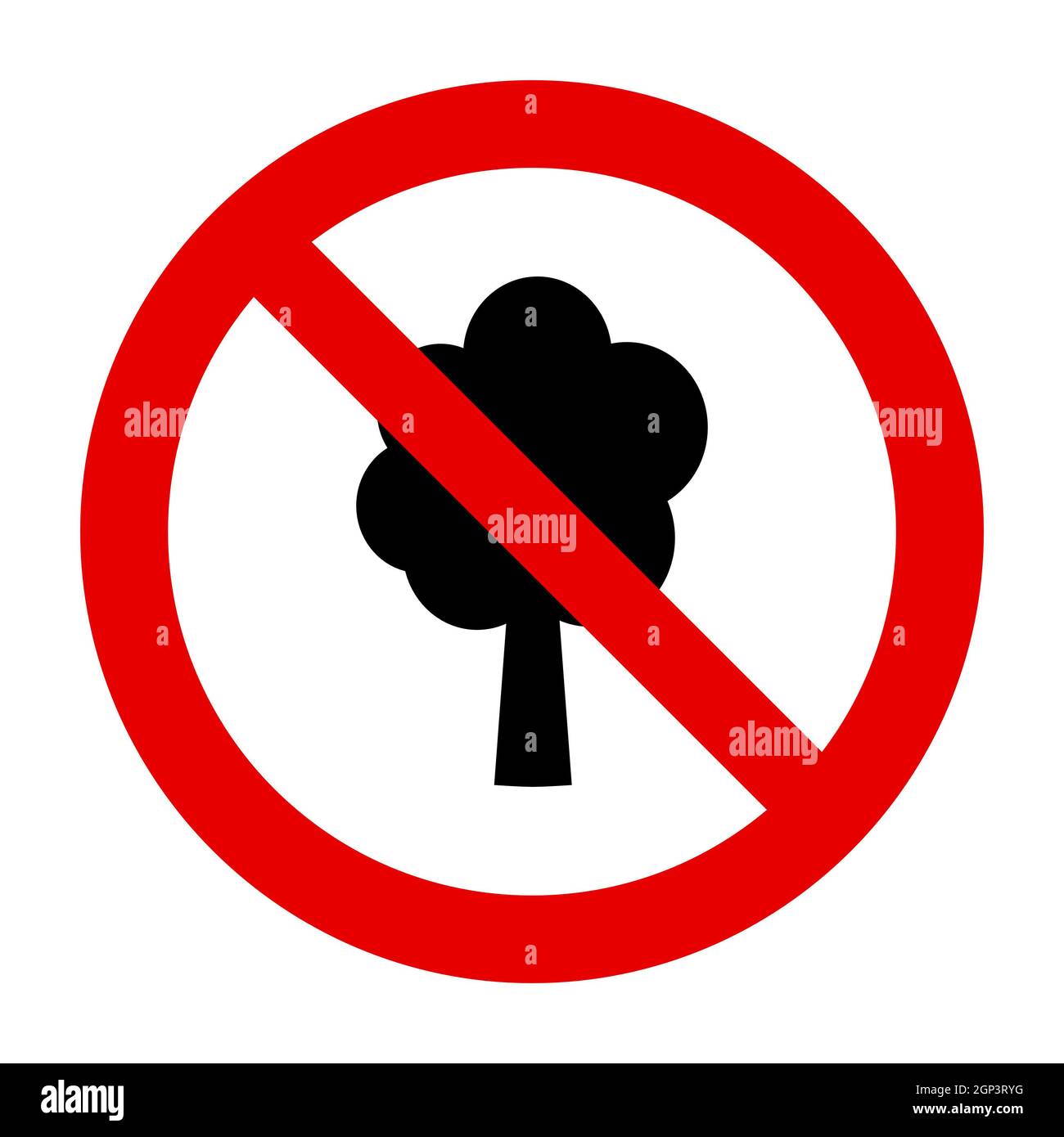 Tree and prohibition sign Stock Photo - Alamy