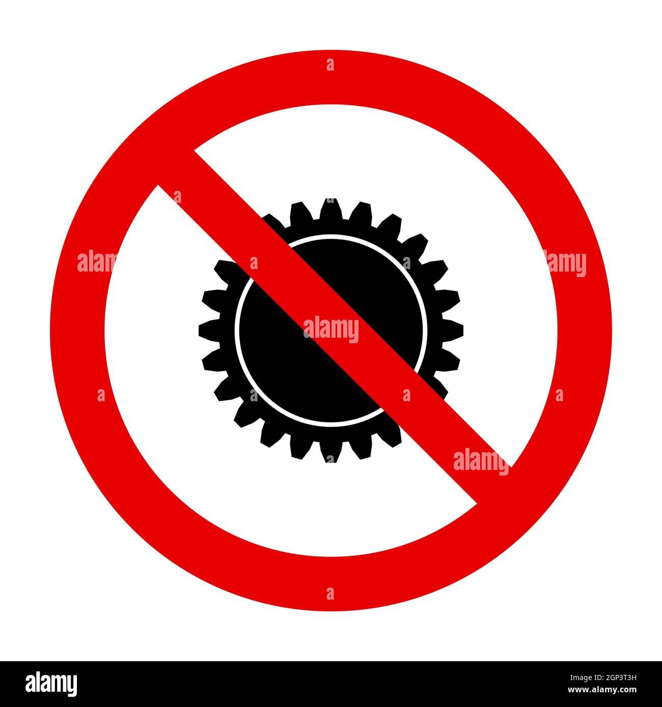 Gear and prohibition sign Stock Photo - Alamy
