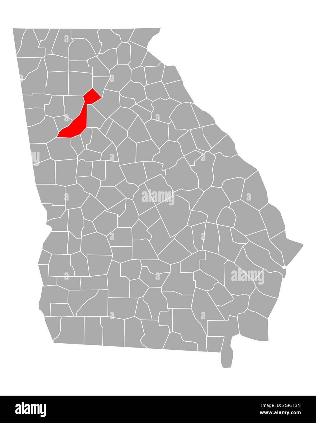 Map of Fulton in Georgia Stock Photo - Alamy