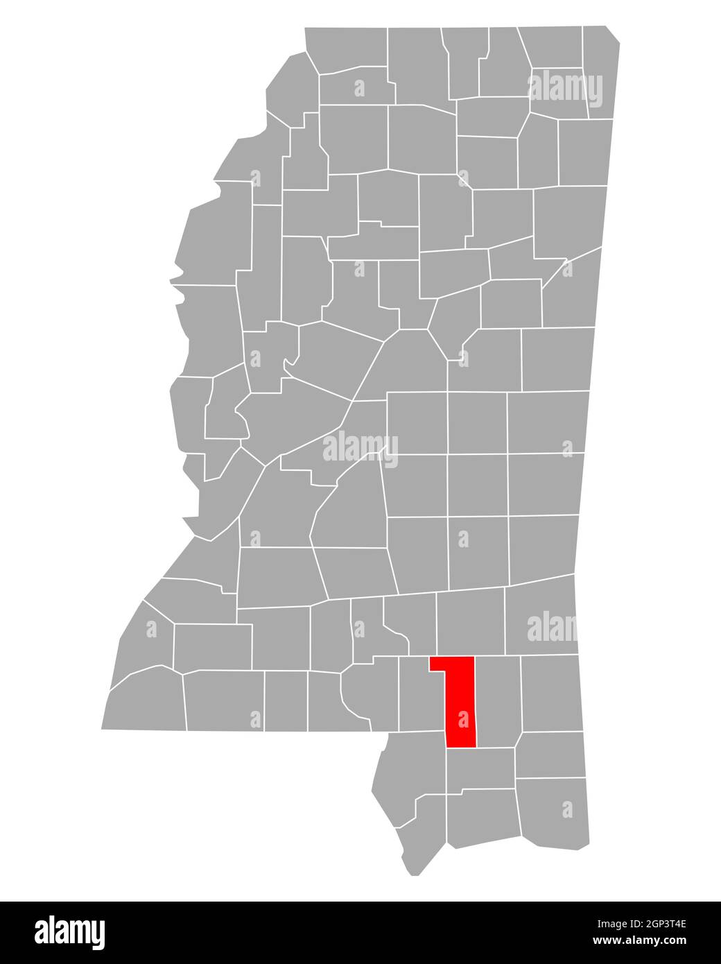 Map of Forrest in Mississippi Stock Photo - Alamy