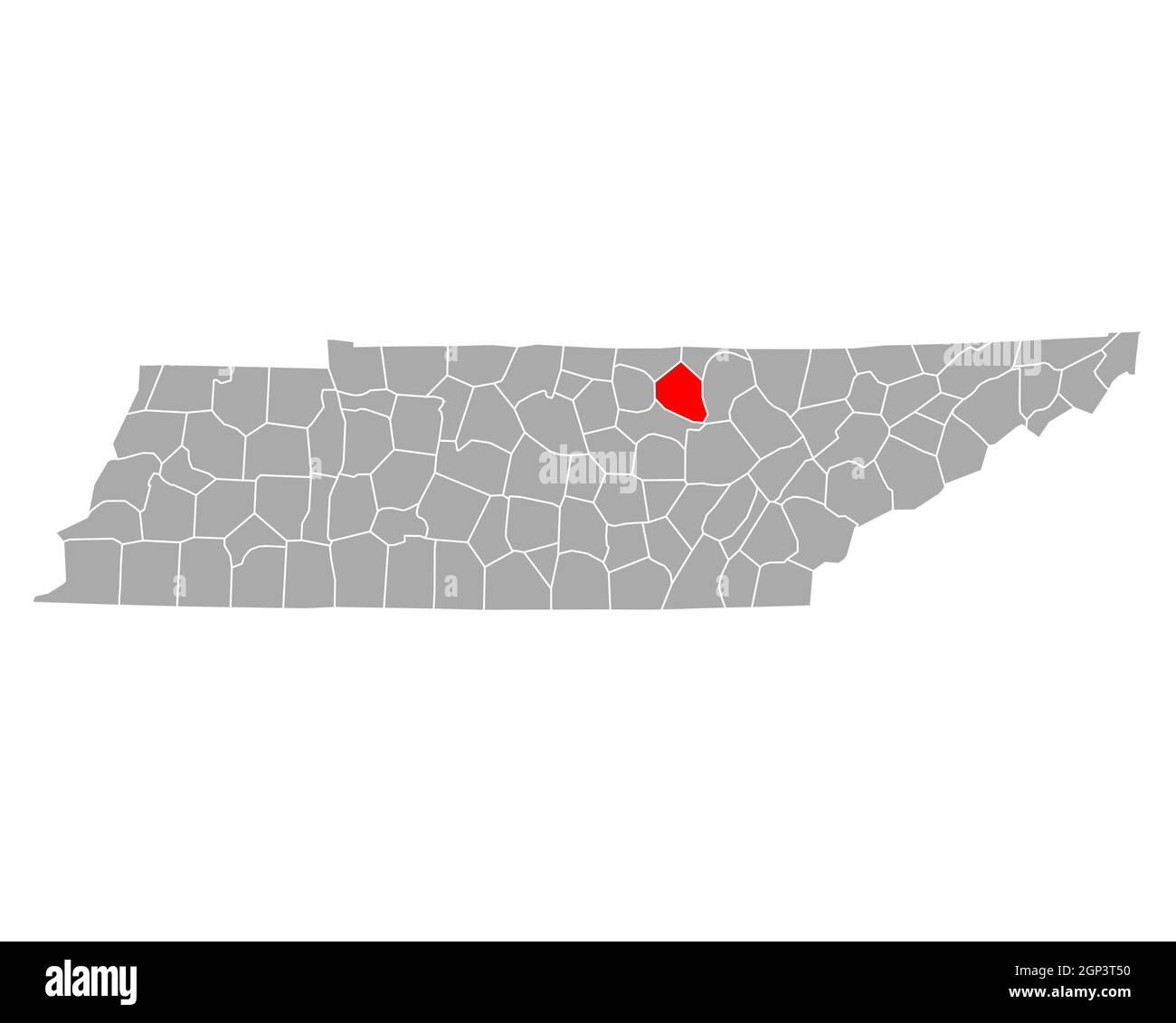 Map of Overton in Tennessee Stock Photo - Alamy