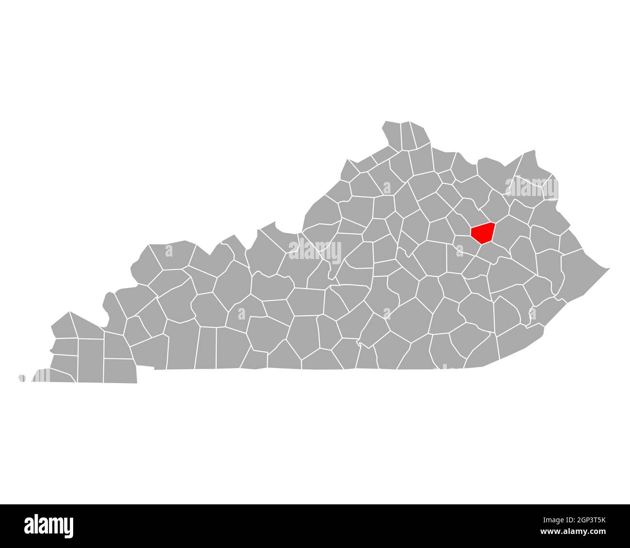 Map of Menifee in Kentucky Stock Photo - Alamy