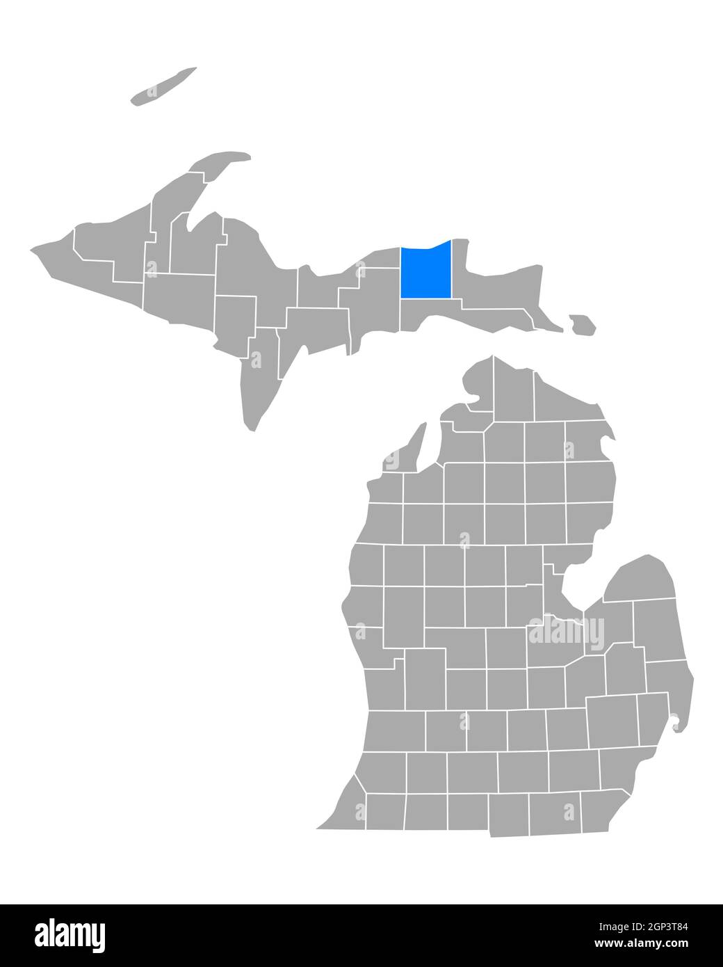 Map of Luce in Michigan Stock Photo - Alamy