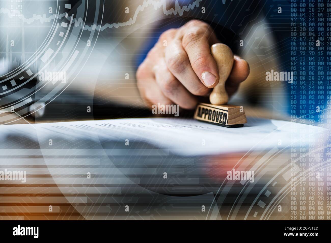 Approved Document Stamp Or Permit Stamper In Office Stock Photo - Alamy