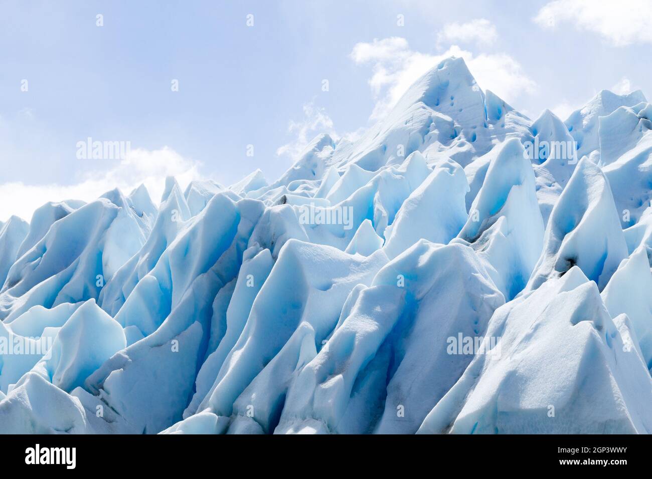 Perito Moreno glacier ice formations detail view, Patagonia, Argentina ...