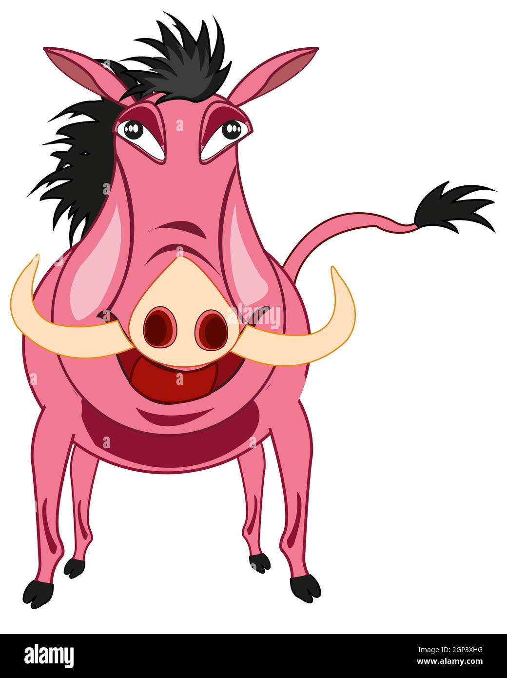 Vector illustration of the cartoon of the wildlife of the wild boar ...