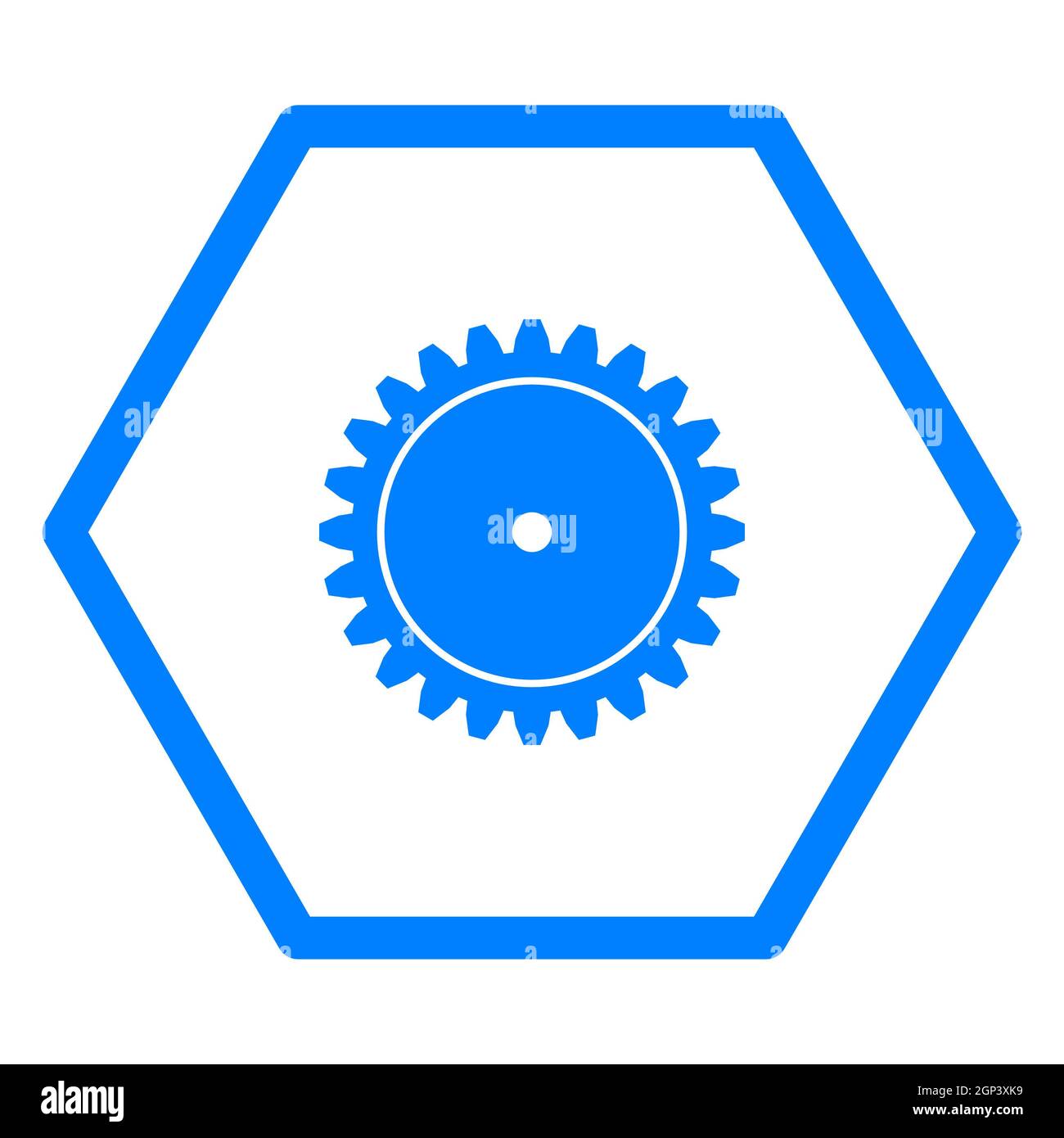 Gear and hexagon Stock Photo - Alamy