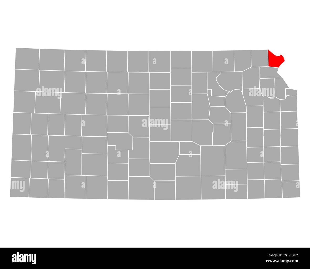 Map of Doniphan in Kansas Stock Photo - Alamy