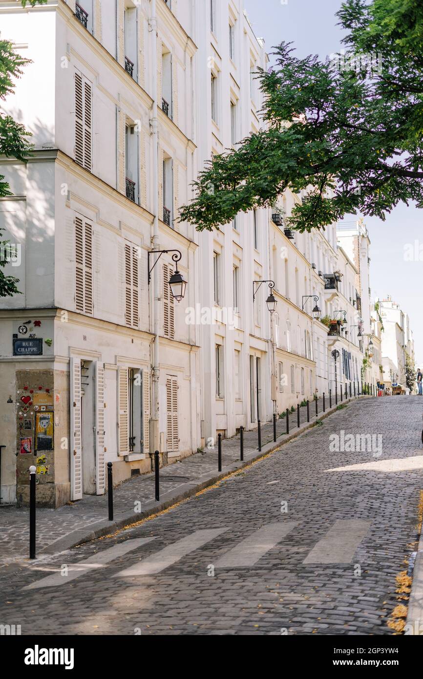 Empty street on the countryside of Paris with artwork Stock Photo - Alamy