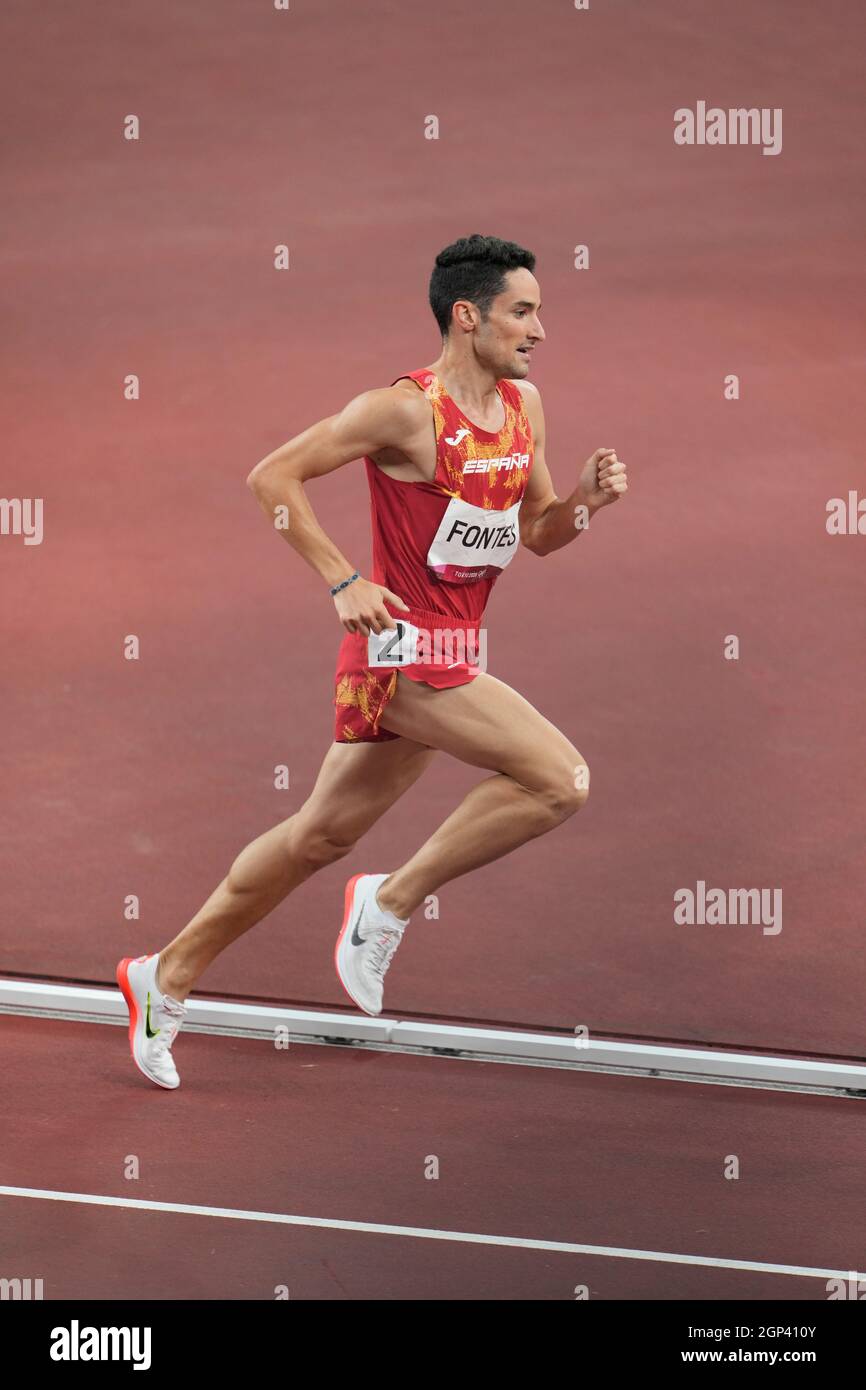 Ignacio Fontes competing in the 1500 meters at the 2020 Tokyo Olympics ...