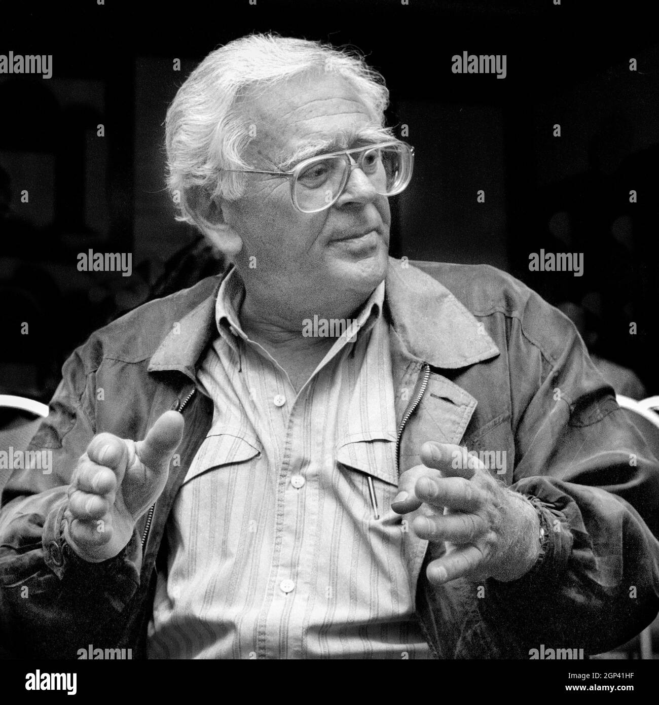 South African Communist Party politician Joe Slovo in conversation at ...