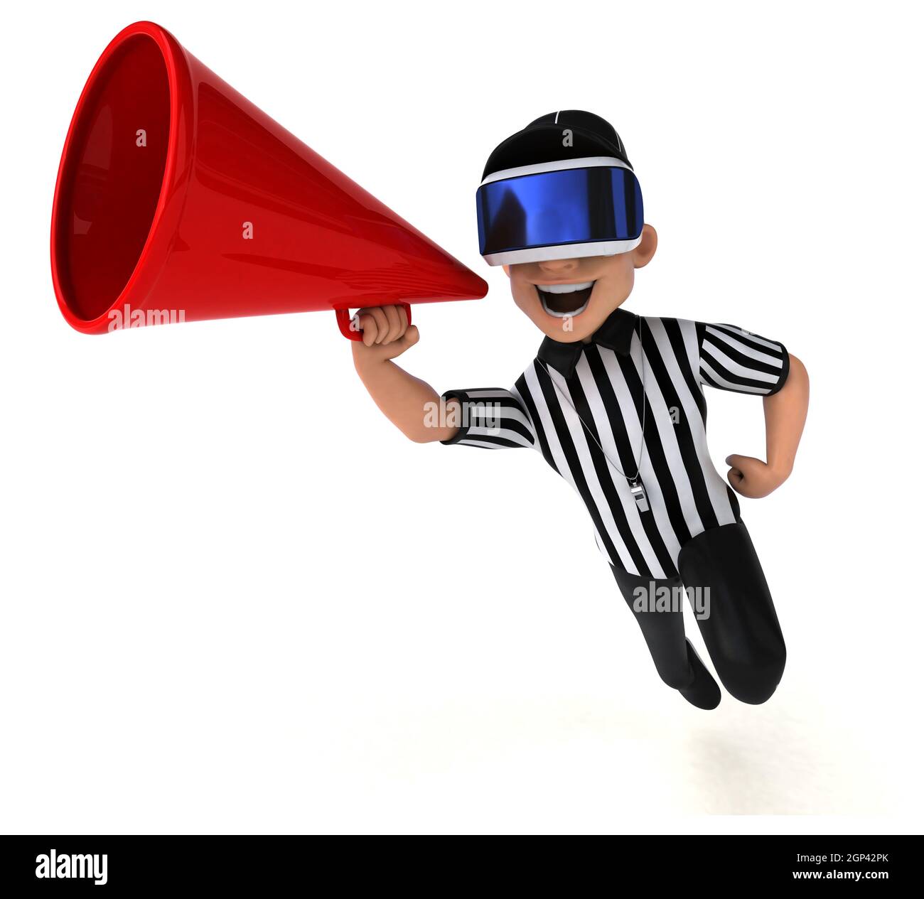 Fun 3D Illustration of a referee with a VR Helmet Stock Photo - Alamy