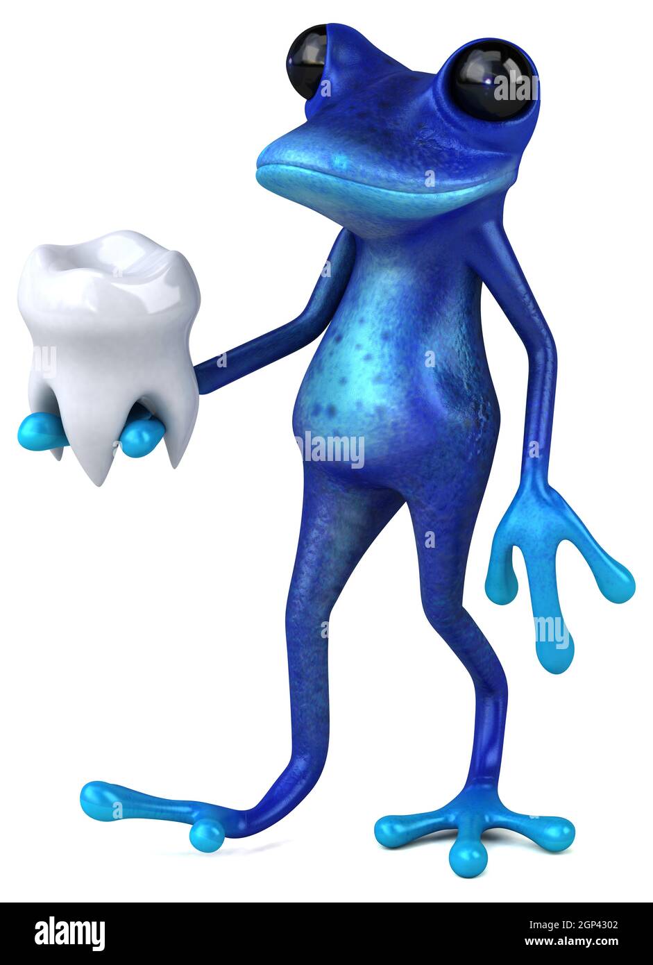 Fun blue frog - 3D Illustration Stock Photo - Alamy