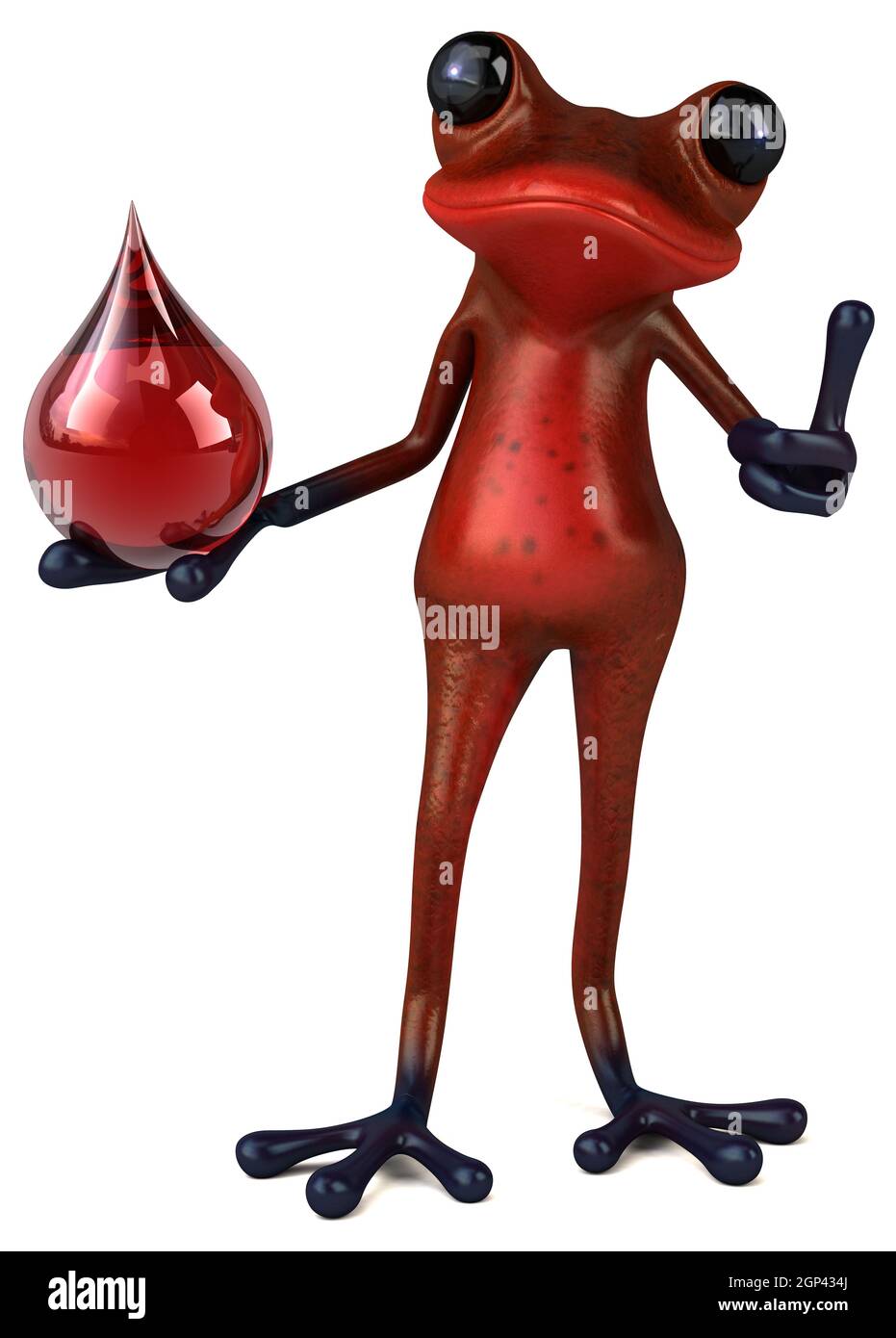 Fun red frog - 3D Illustration Stock Photo - Alamy