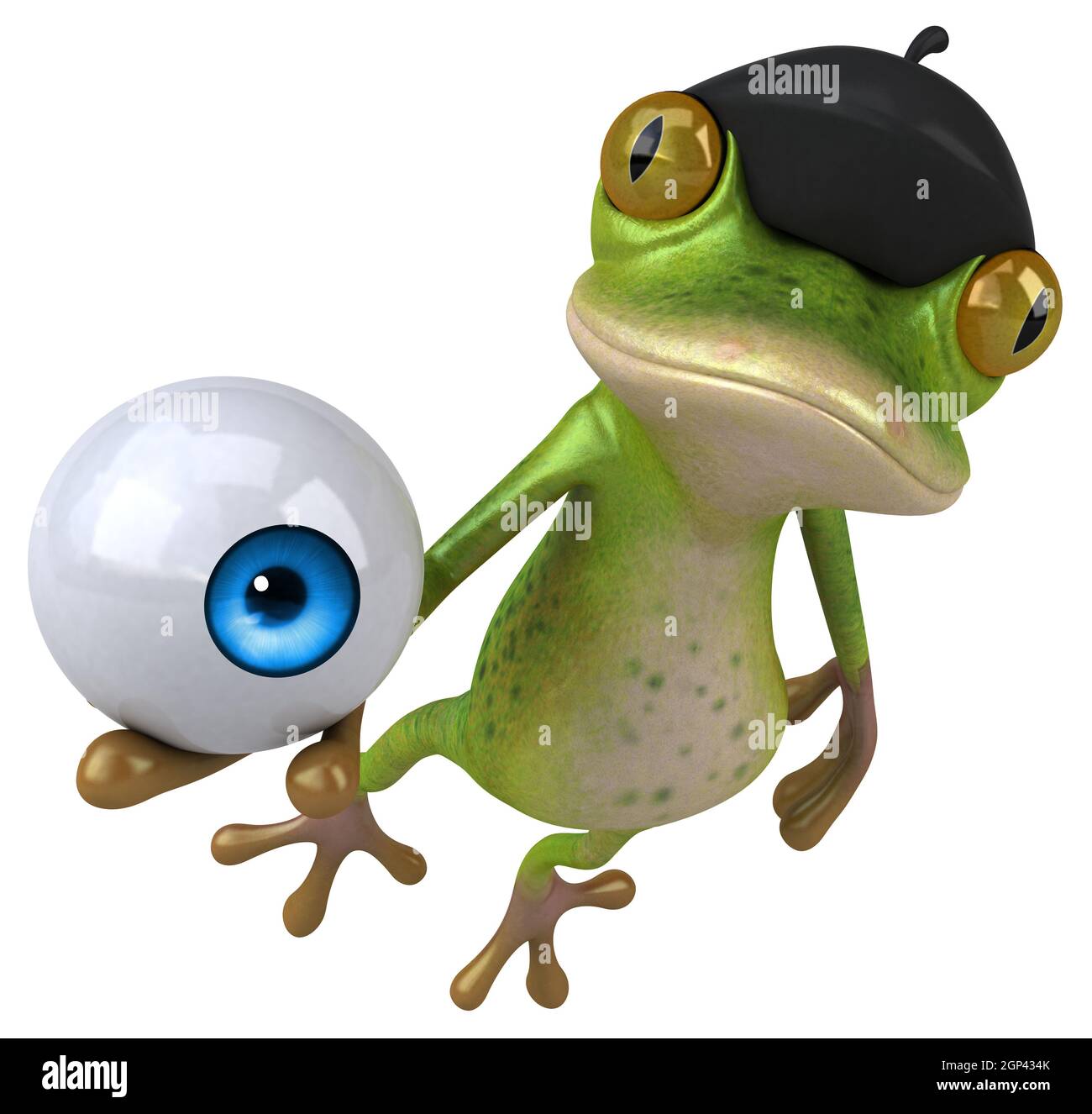 Fun french frog - 3D Illustration Stock Photo - Alamy