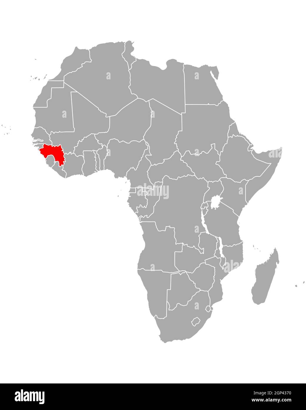 Map of Guinea in Africa Stock Photo - Alamy