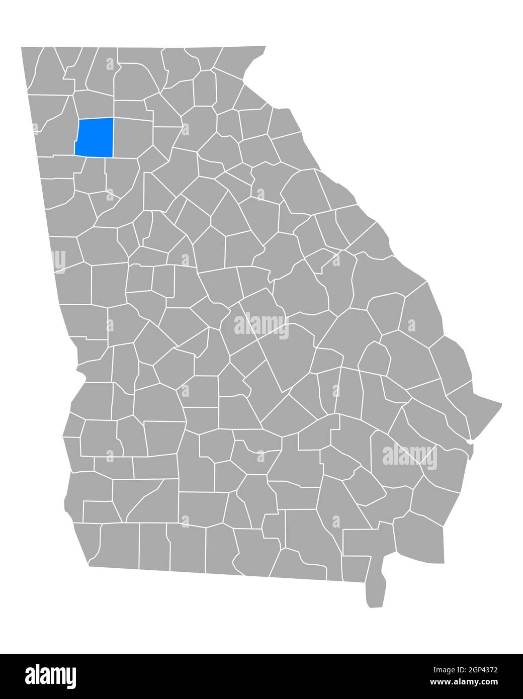 Map of Bartow in Georgia Stock Photo - Alamy