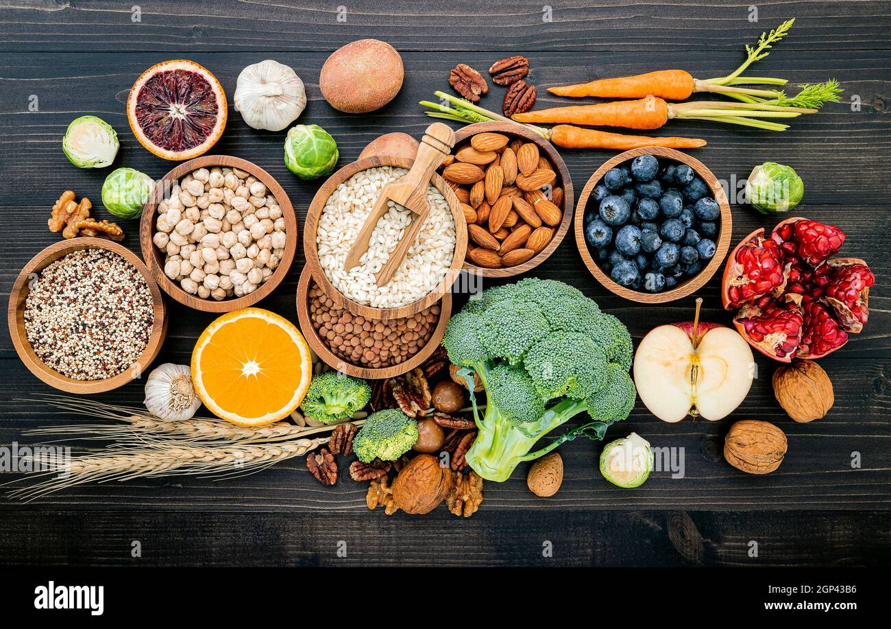 Ingredients for the healthy foods selection. The concept of healthy ...