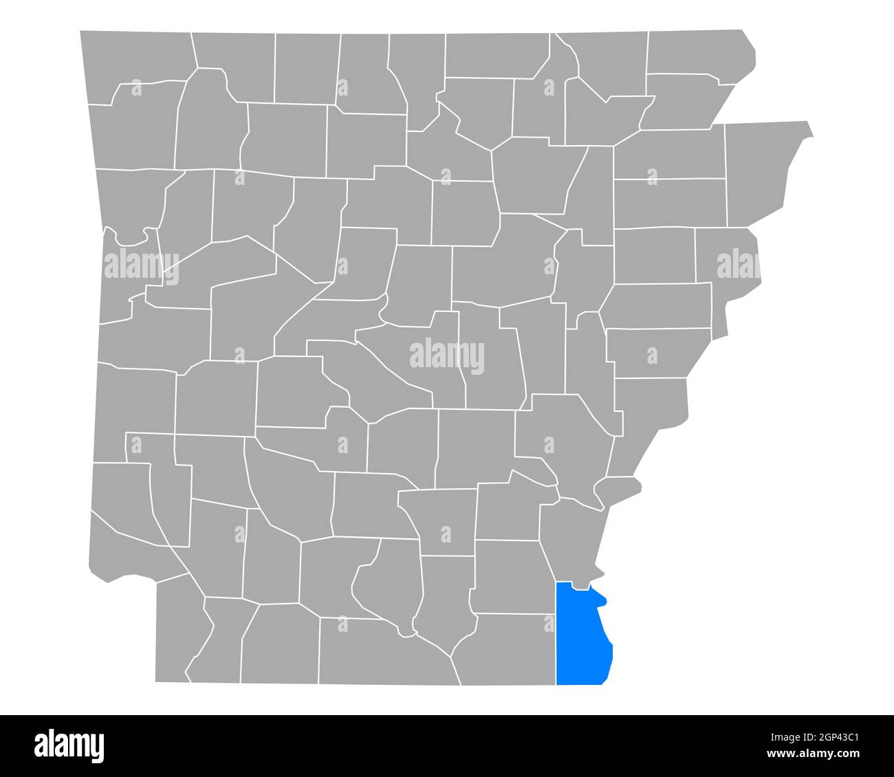 Map of Chicot in Arkansas Stock Photo - Alamy