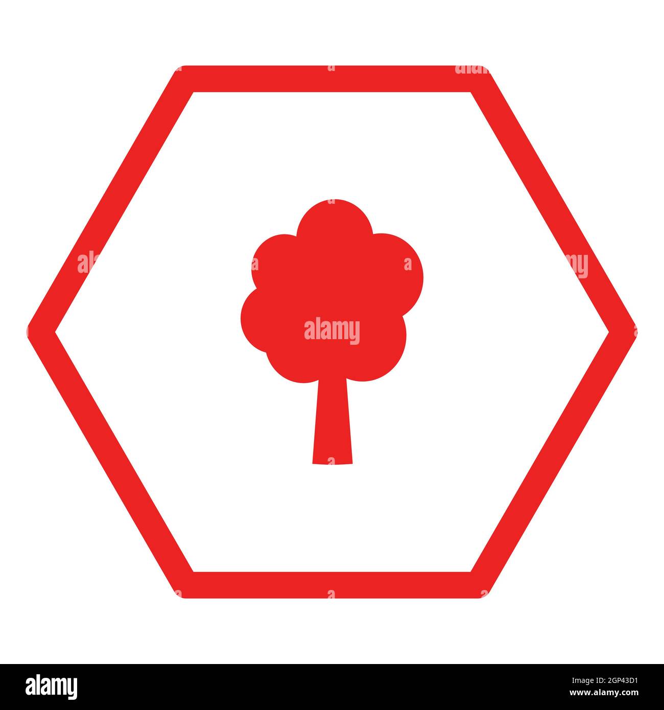Tree and hexagon Stock Photo - Alamy