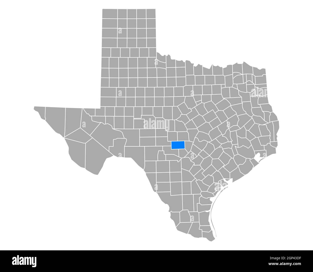 Map of Gillespie in Texas Stock Photo - Alamy