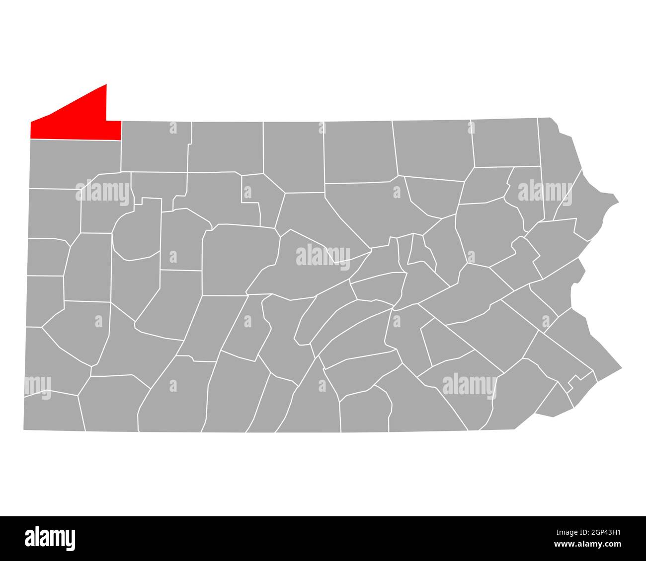 Map of erie hi-res stock photography and images - Alamy