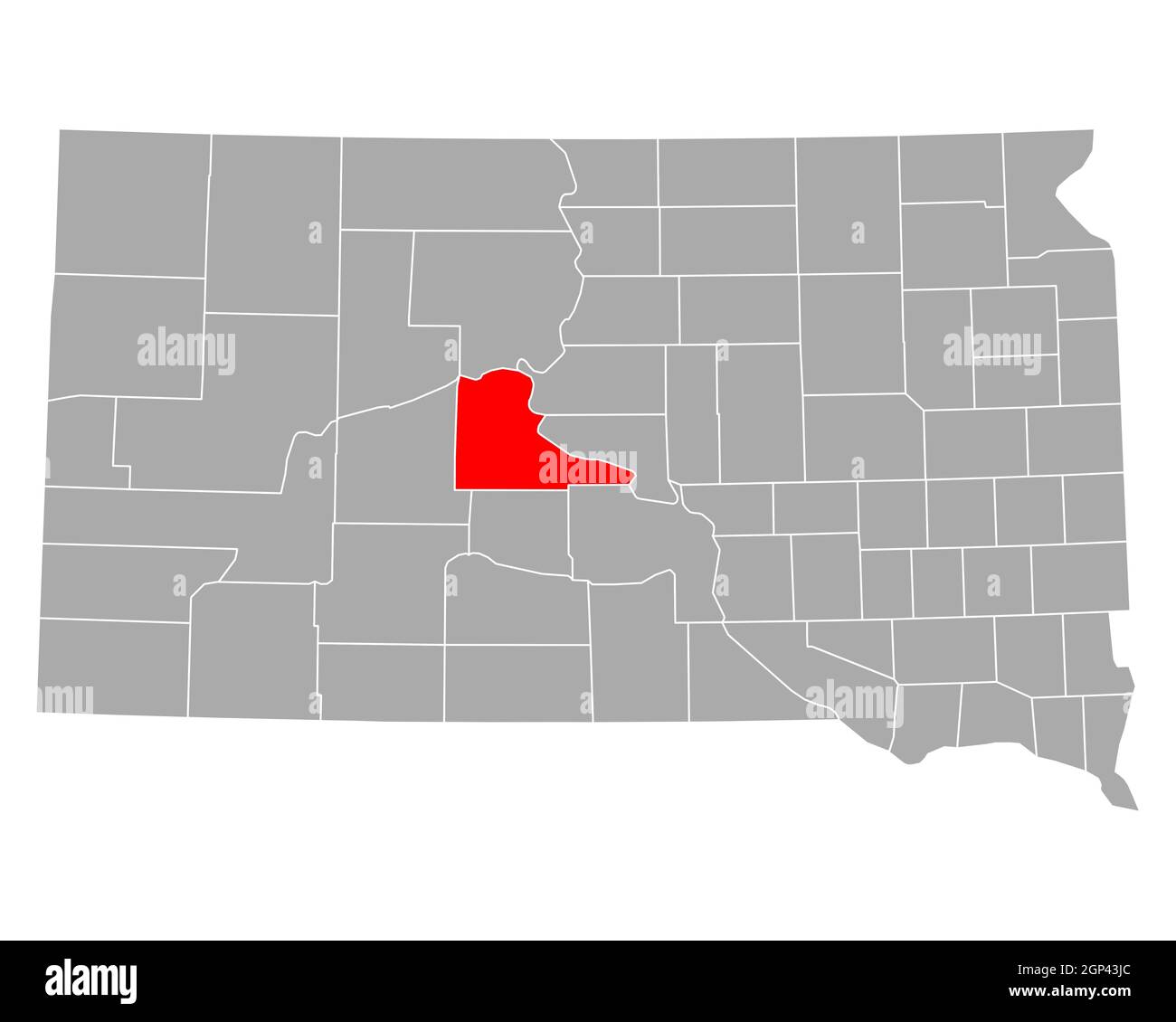 Stanley county map hi-res stock photography and images - Alamy