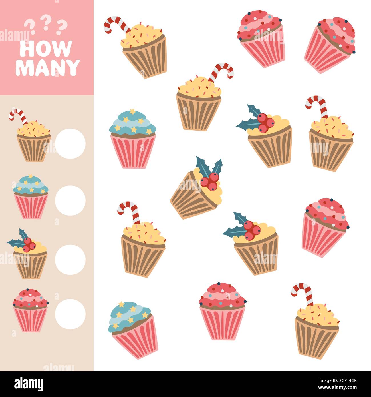 Educational counting game for preschool kids with different sweets. How ...