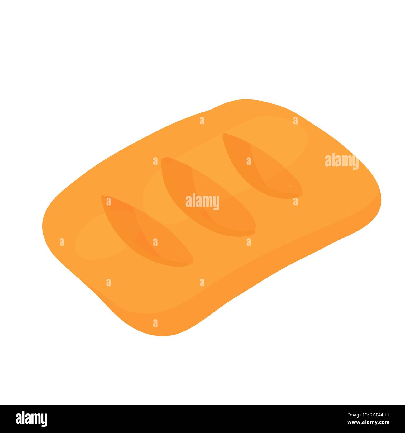 Ciabatta yellow bread product, bakery food production vector ...