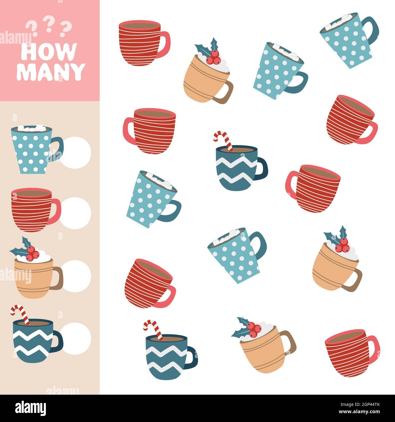 How many objects task. Educational math game for preschool children. Counting game for kids ...